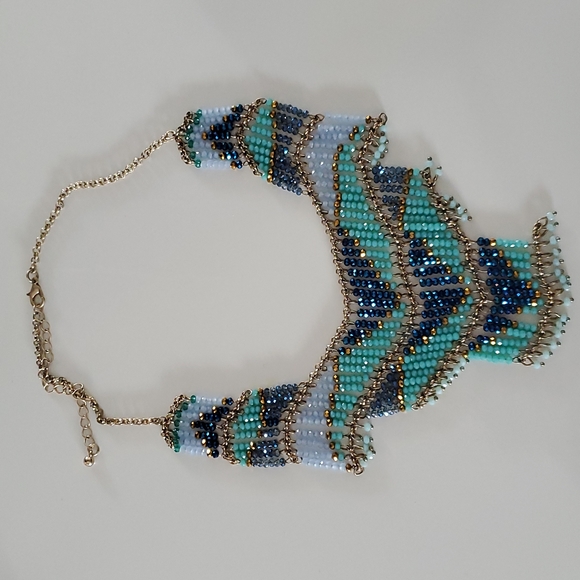 Boutique | Jewelry | Boutique Beaded Multi Tiered Blue Shaded ...